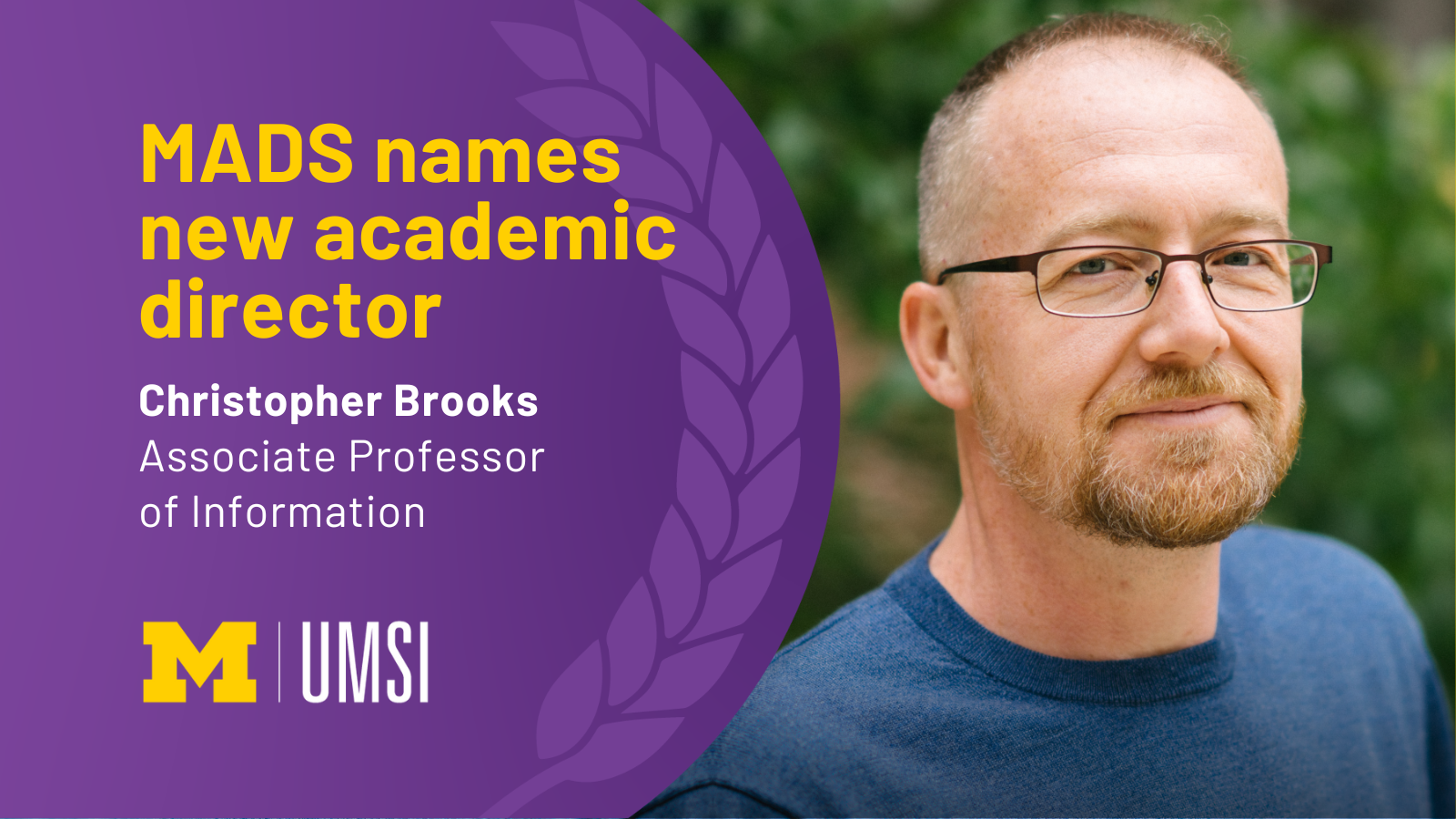 Christopher Brooks appointed academic director of Master of Applied ...