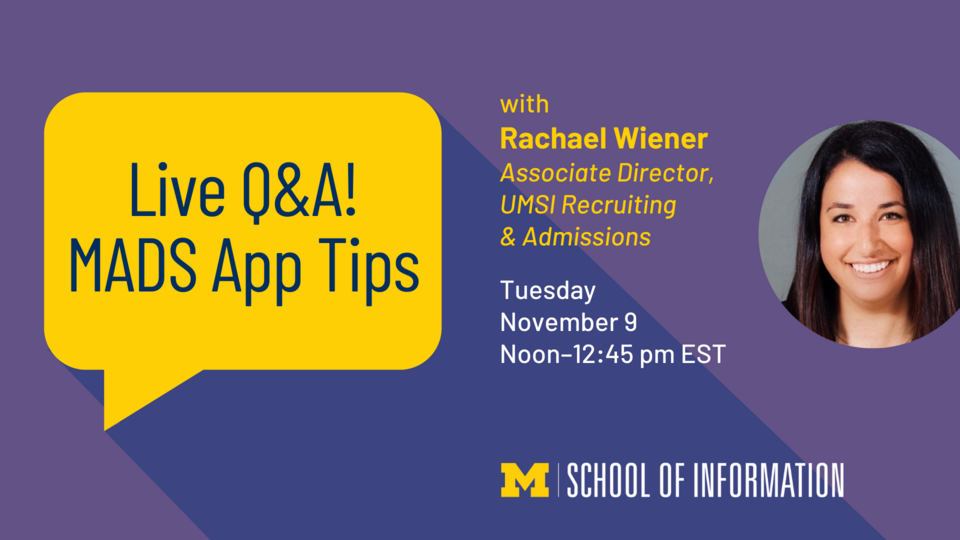 Live Q&A: Ask us about the Master of Applied Data Science admissions ...