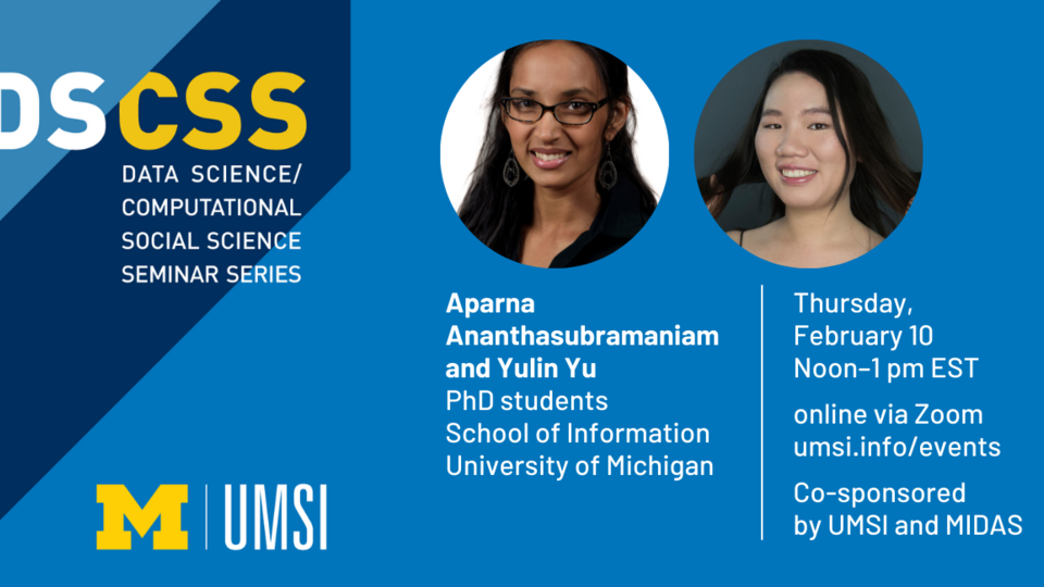 Data Science/Computational Social Science Seminar: Aparna ...