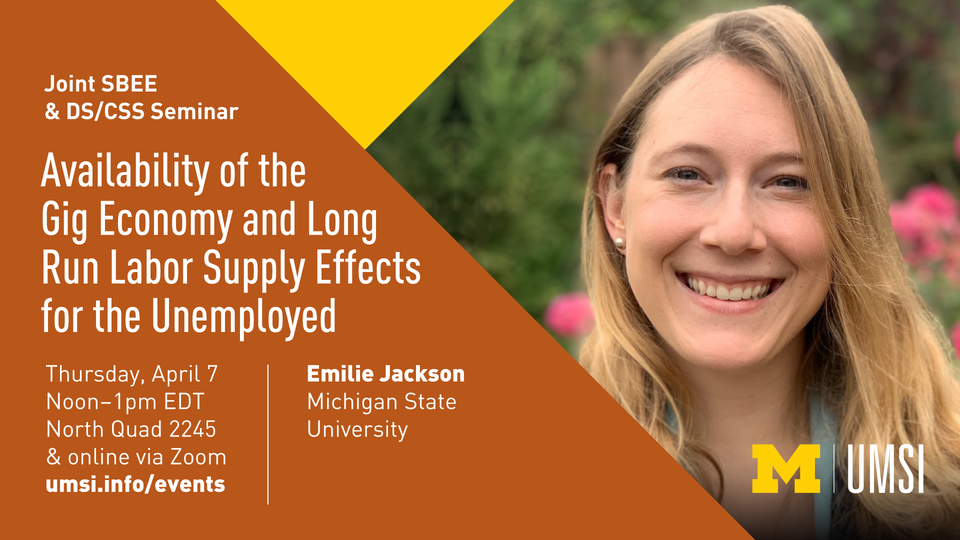 Joint SBEE & DS/CSS Seminar: Emilie Jackson | umsi