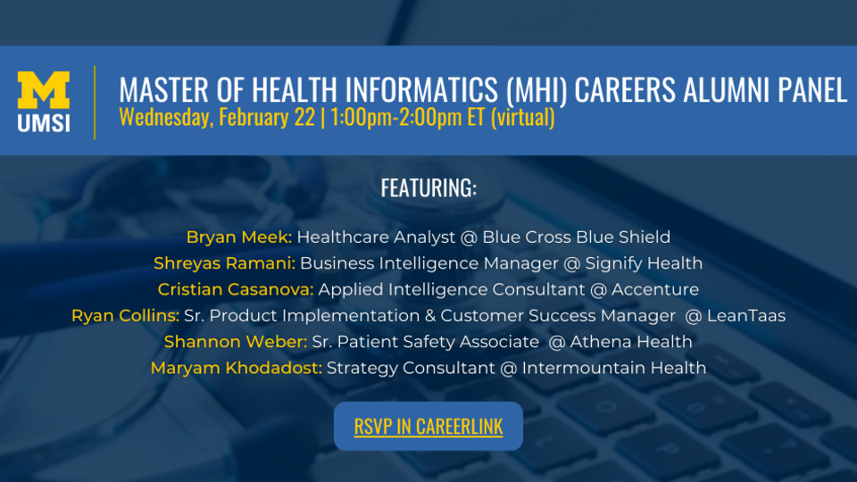 Alumni Panel: Master of Health Informatics (MHI) Careers | umsi